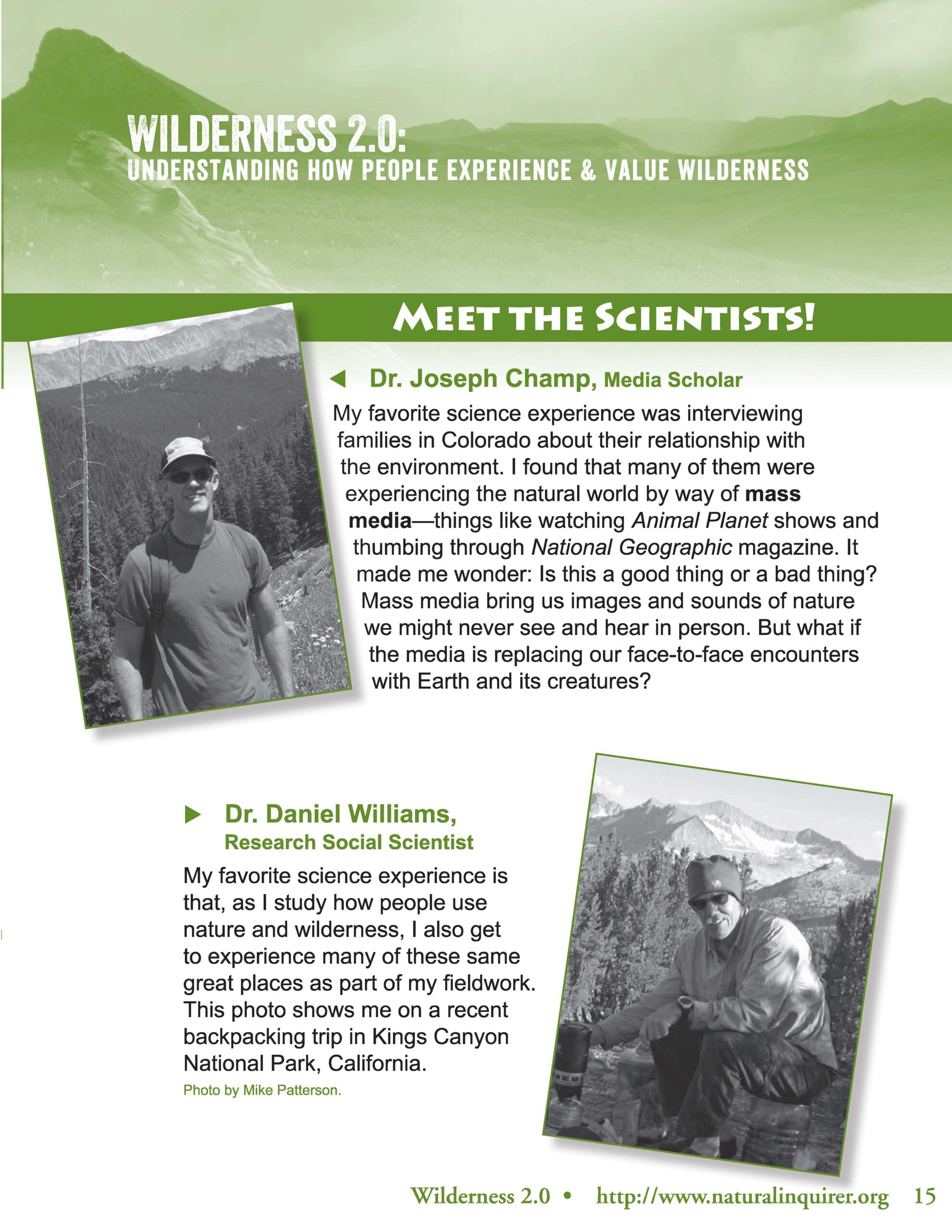 Wilderness 2.0: Understanding How People Experience & Value Wilderness ...