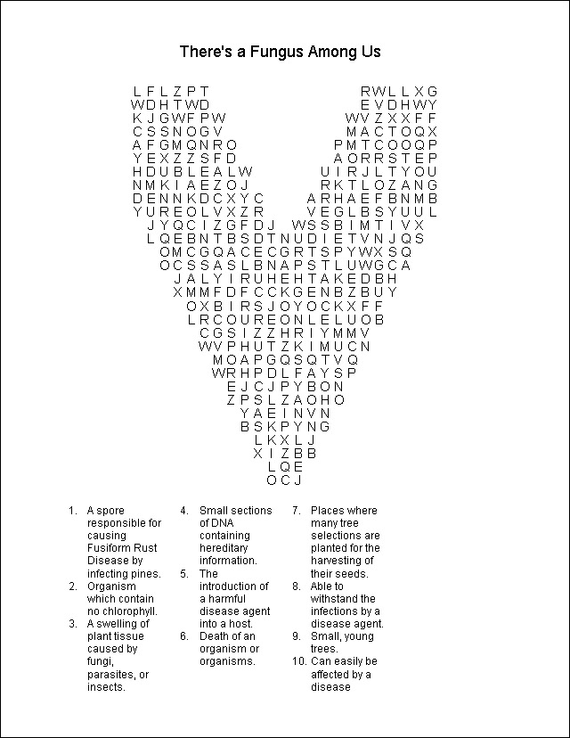 Word Search - There's a Fungus Among Us! - Natural Inquirer