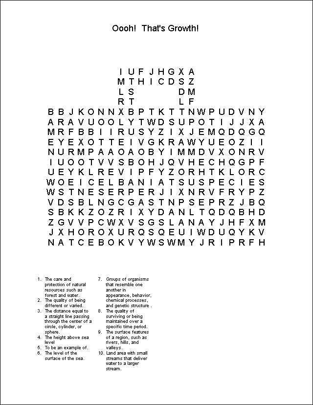 Word Search - Oooh! That's Growth! - Natural Inquirer