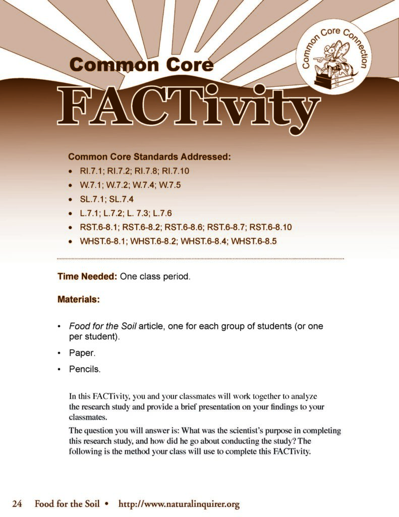 FACTivity - Common Core Guided Reading - Natural Inquirer