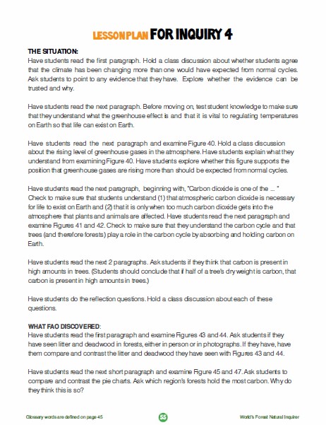 Lesson Plan - Inquiry 4 from World's Forests 2 Edition - Natural Inquirer