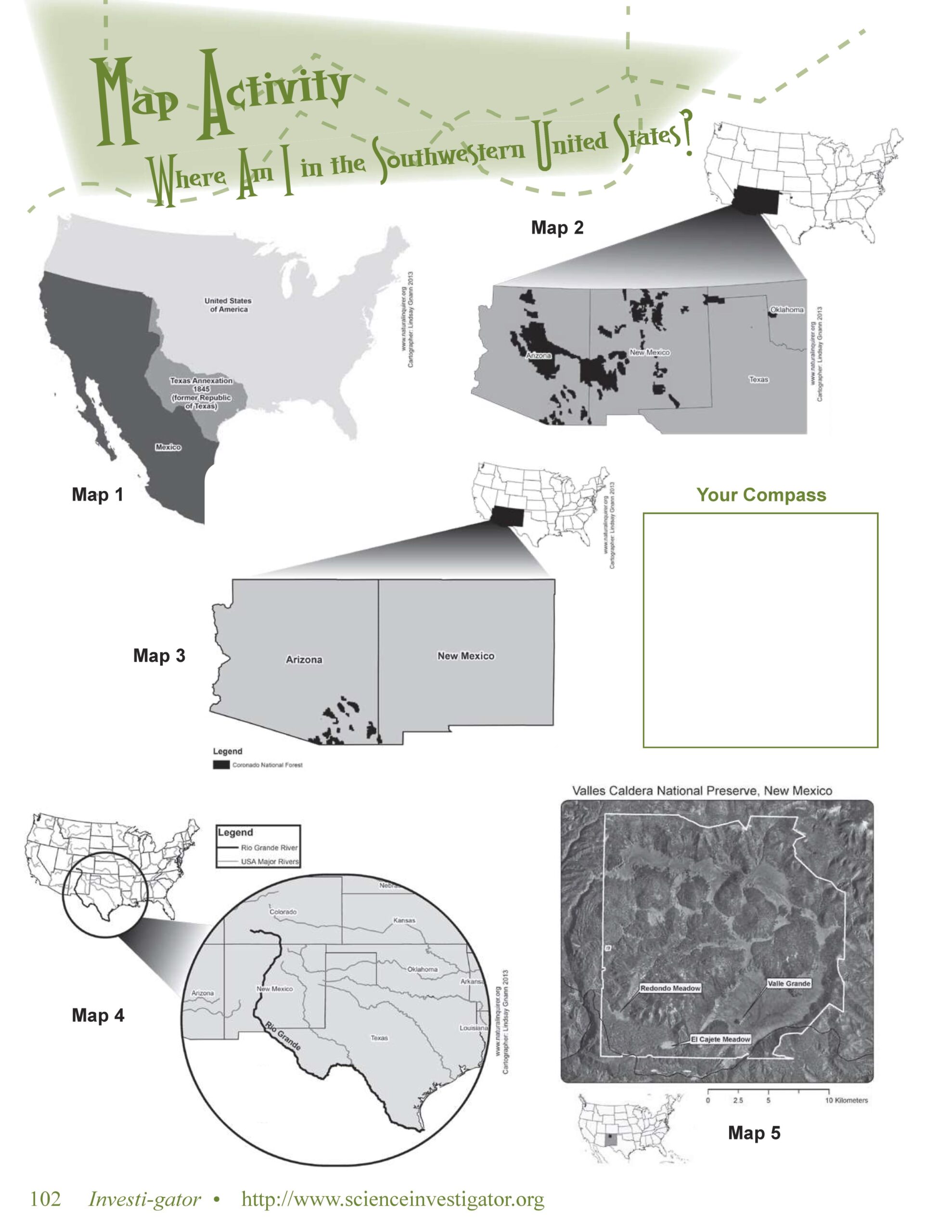 Map Activity - Southwestern United States Investi-gator - Natural Inquirer