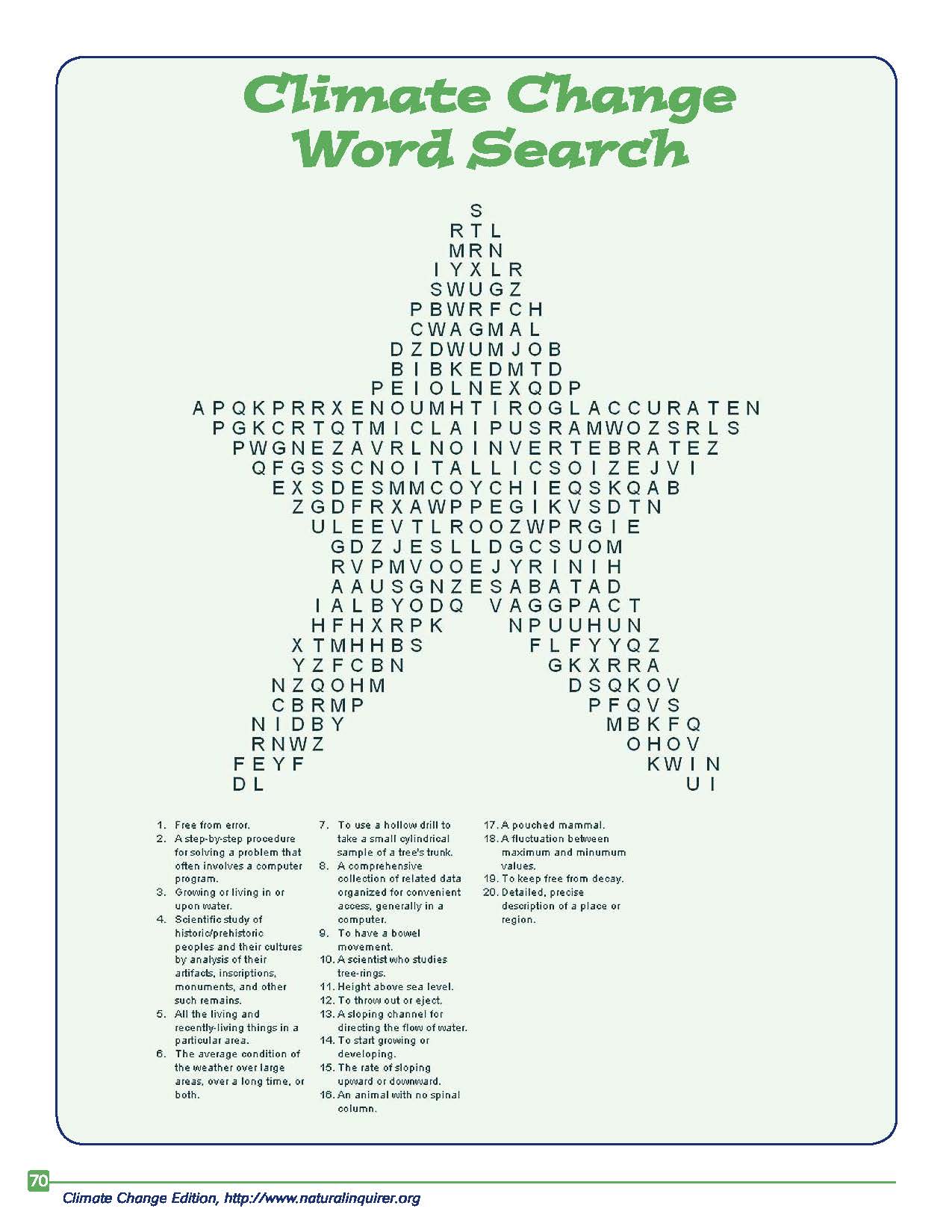 Word Search - Climate Change - Natural Inquirer