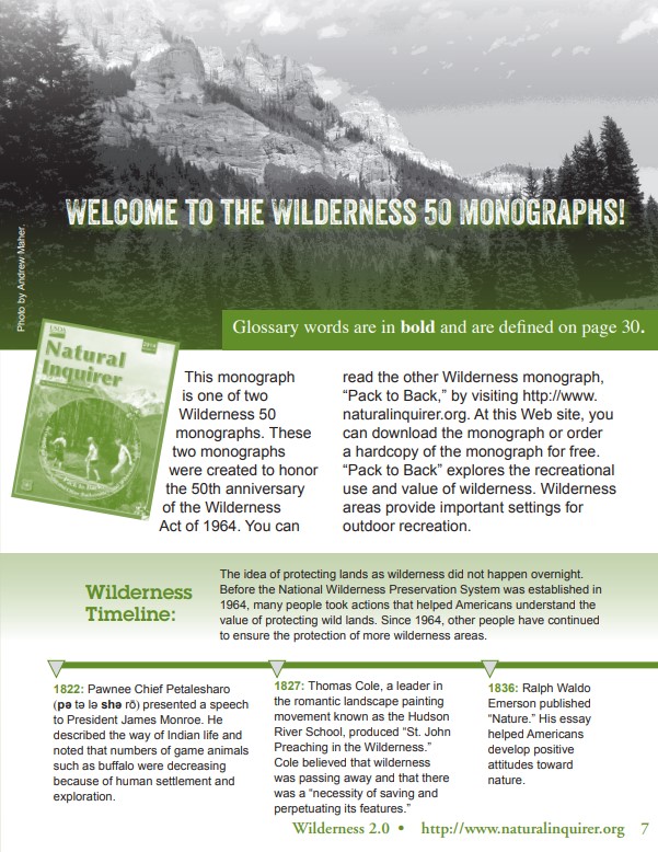 Spotlight - Wilderness Act Timeline (Wilderness 2.0) - Natural Inquirer