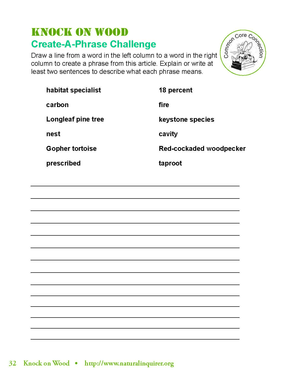 Create-A-Phrase Challenge - Knock on Wood - Natural Inquirer