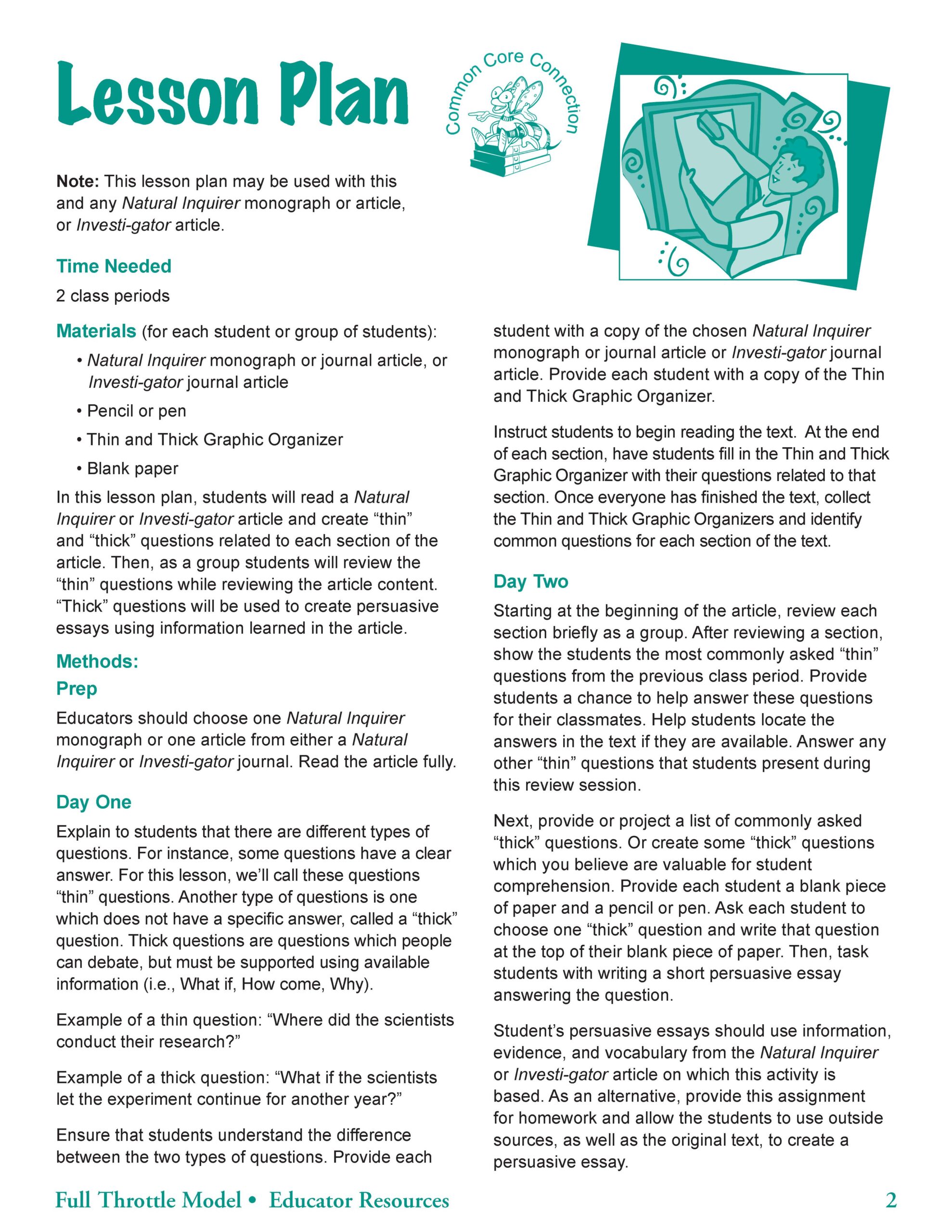 Lesson Plan - Thin and Thick - Natural Inquirer