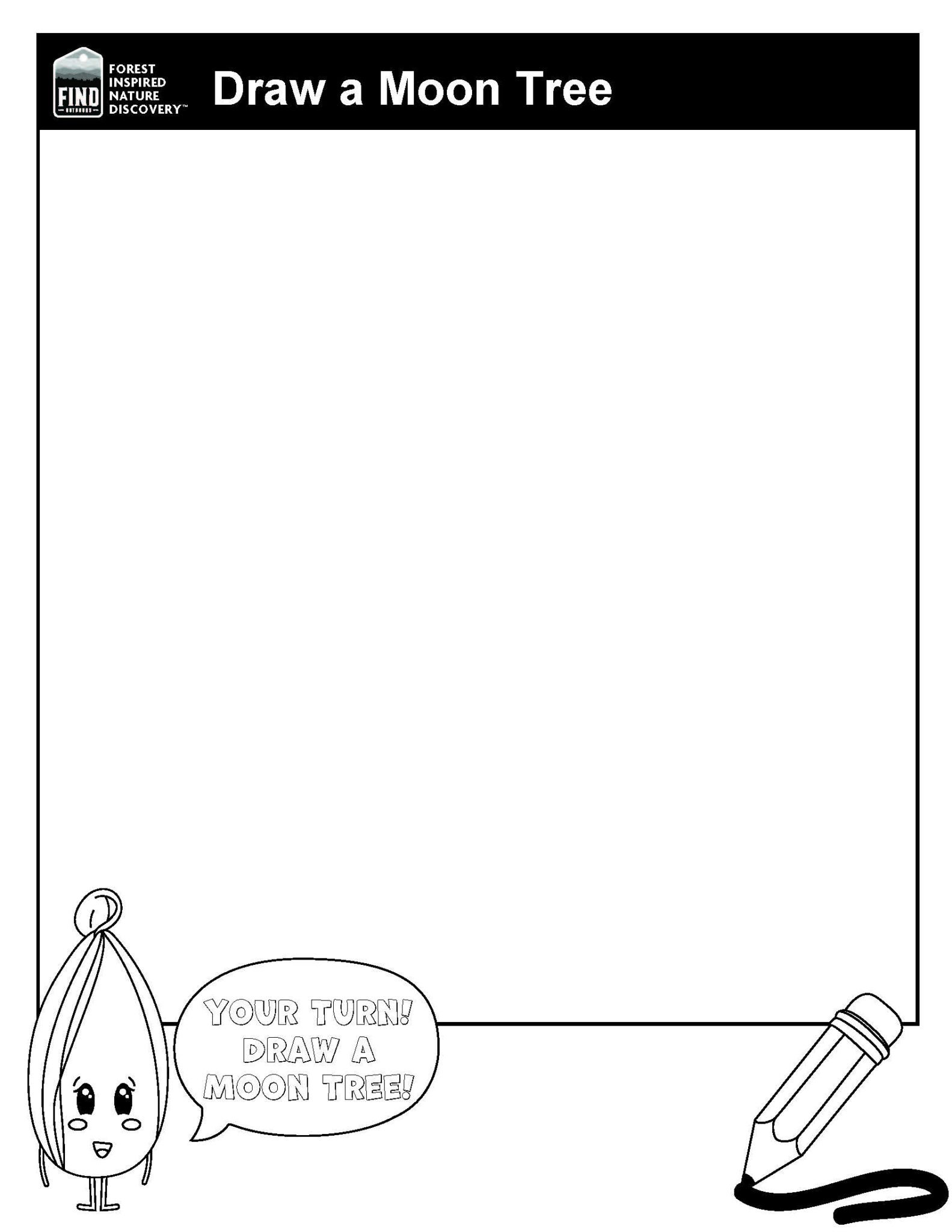 Draw Your Own Moon Tree Coloring Sheet - Natural Inquirer